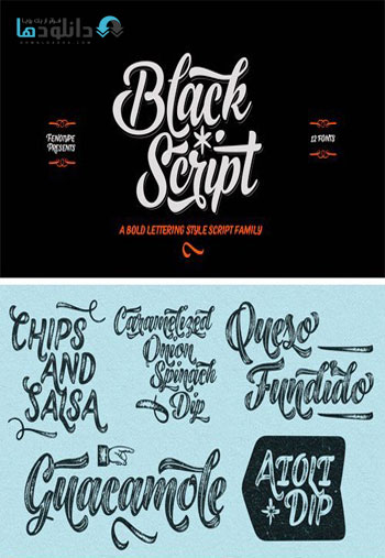 دانلود مجموعه فونت انگلیسی Black Script Font