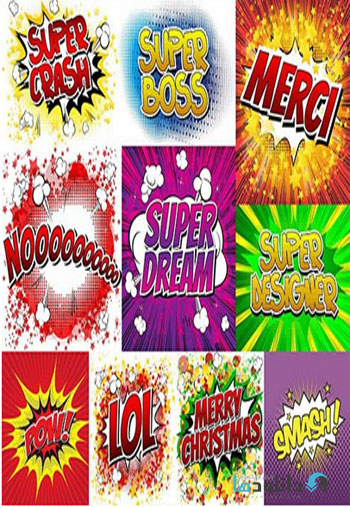 دانلود تصاویر وکتور Comics Book Style Words